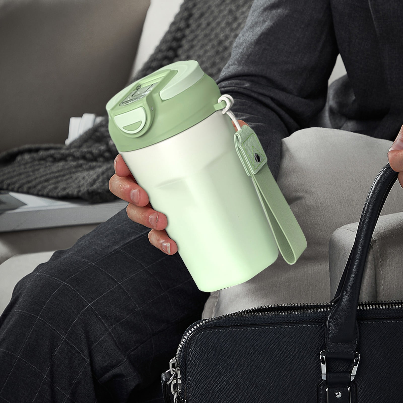 450ml Stainless Steel Insulated Tumbler with Straw & Lid - 6 Hour Hot/Cold Retention,316 ...