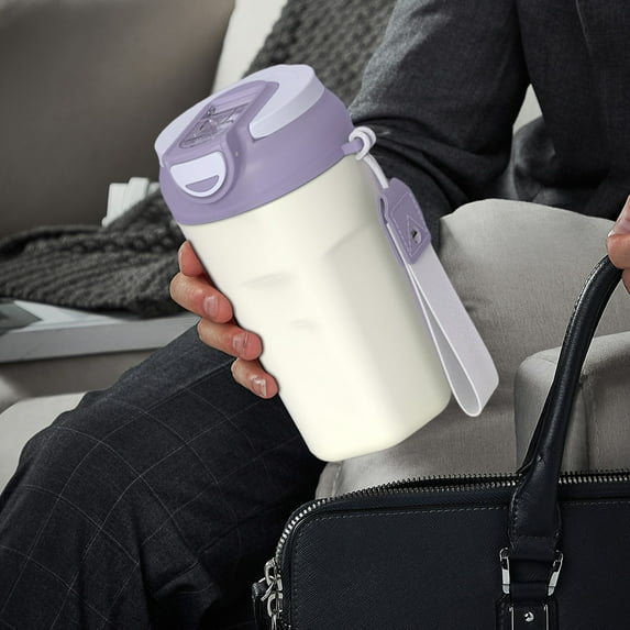 450ml Stainless Steel Insulated Tumbler with Straw, Portable Handheld ...