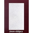450pcs 3mm Self-Adhesive Faux Piercing Studs - Clear Crystal Style For ...