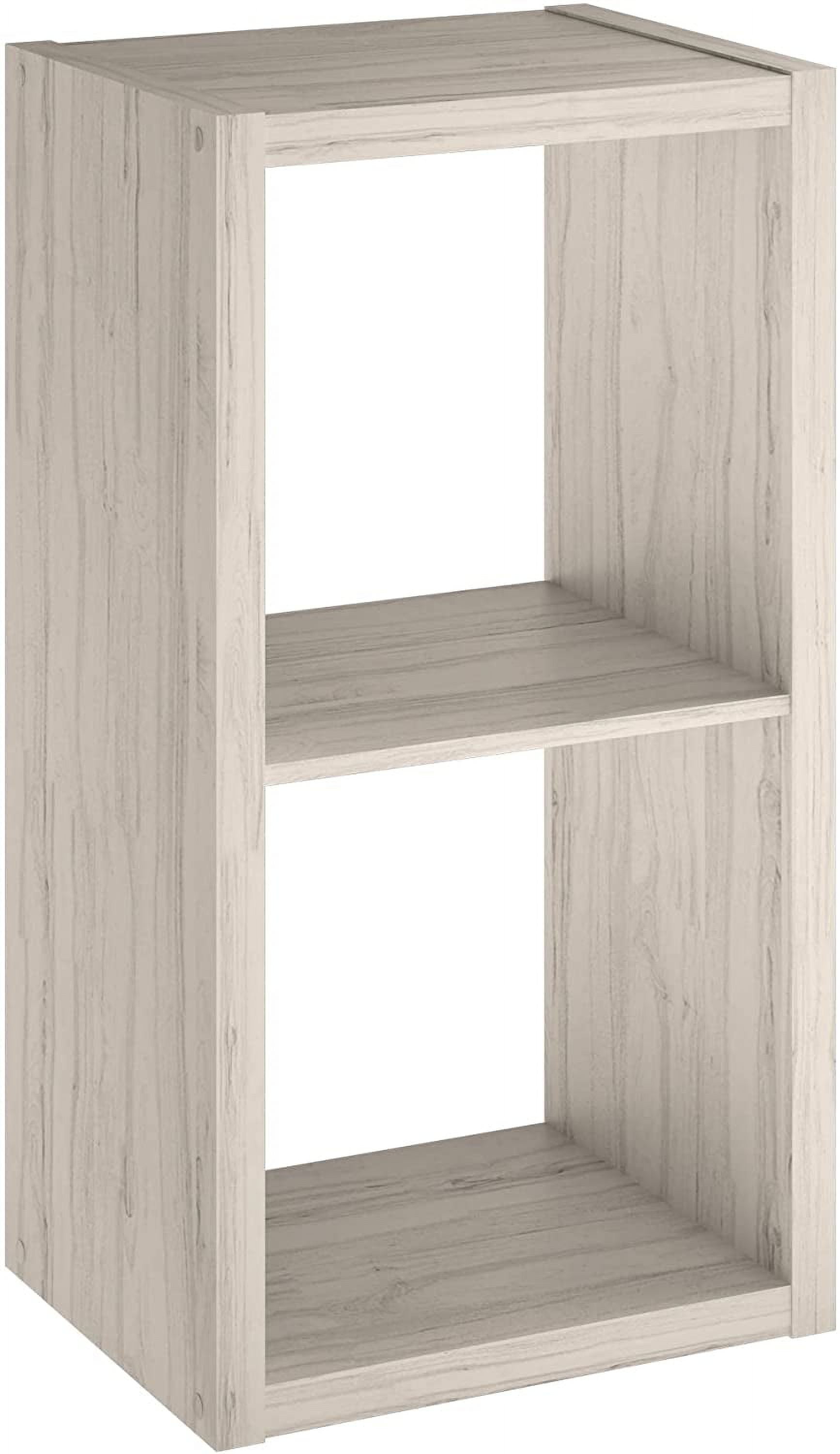 4536 Decorative Open Back 2-Cube Storage Organizer, Bleached Walnut ...