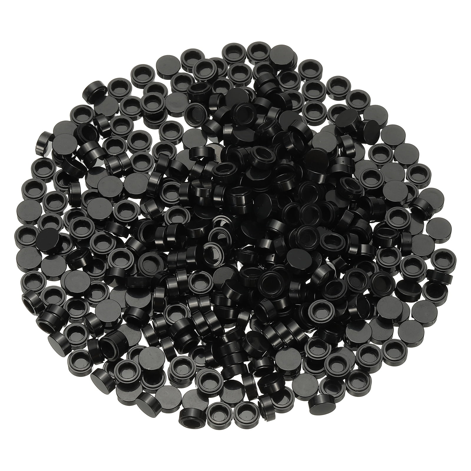 455 Pcs Flat Blocks Bulk, 1x1 Round Black Classic Tiles Smooth Surface ...