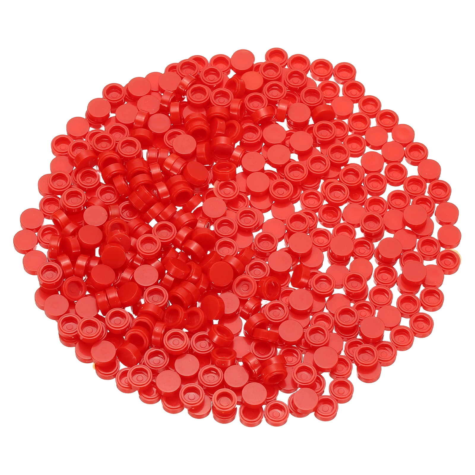 455 Pcs Flat Blocks Bulk, 1x1 Round Dark Red Classic Tiles Smooth ...