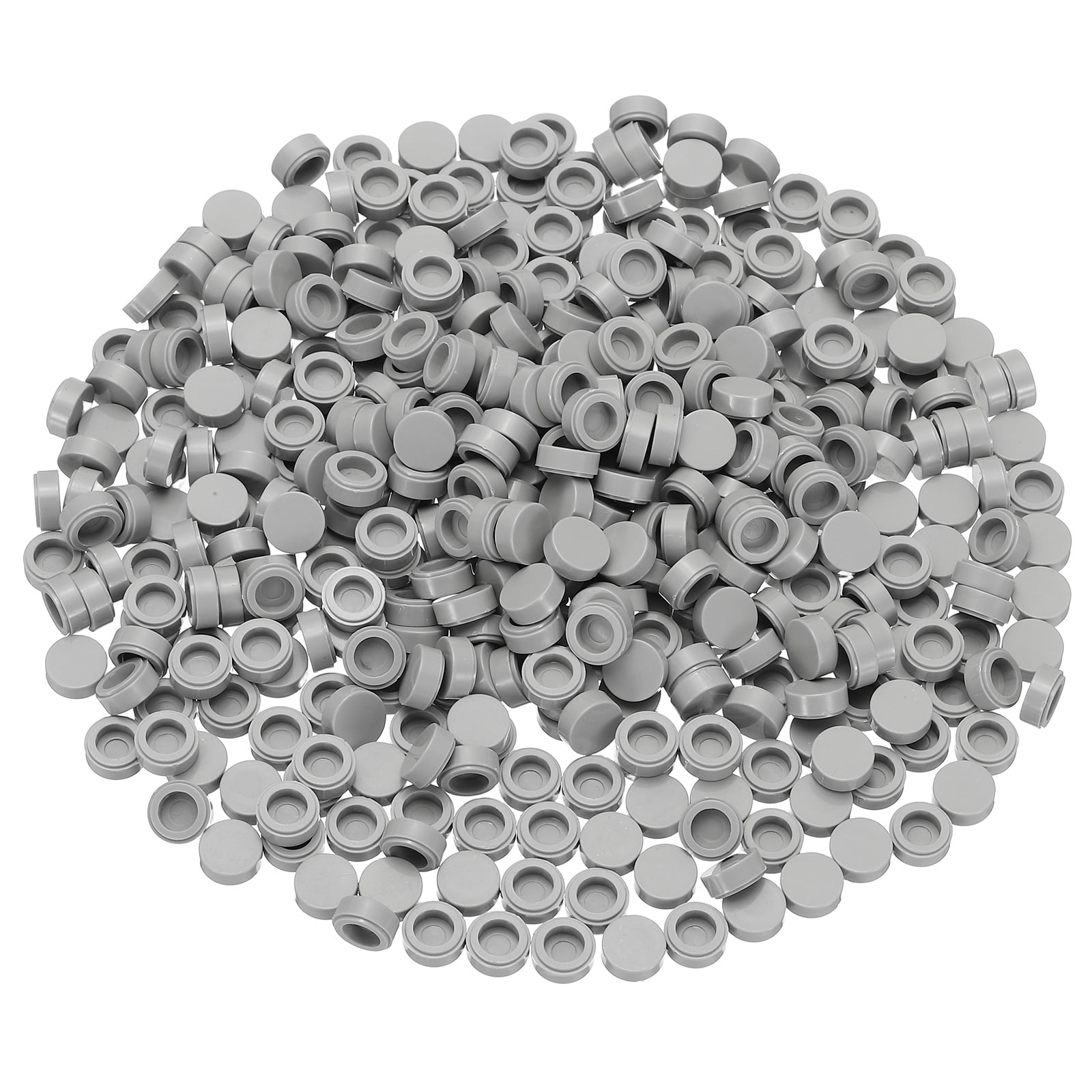 455 Pcs Flat Blocks Bulk, 1x1 Round Light Gray Classic Tiles Smooth ...