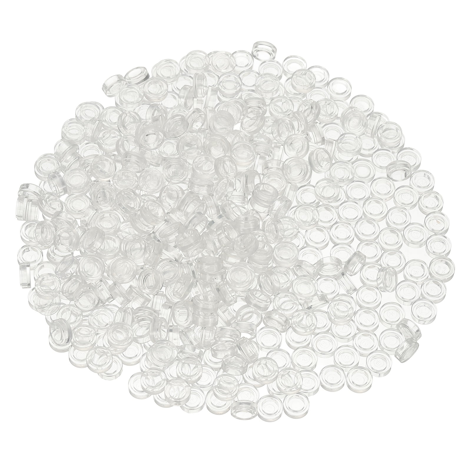 455 Pcs Flat Blocks Bulk, 1x1 Round Transparent Classic Tiles Smooth ...