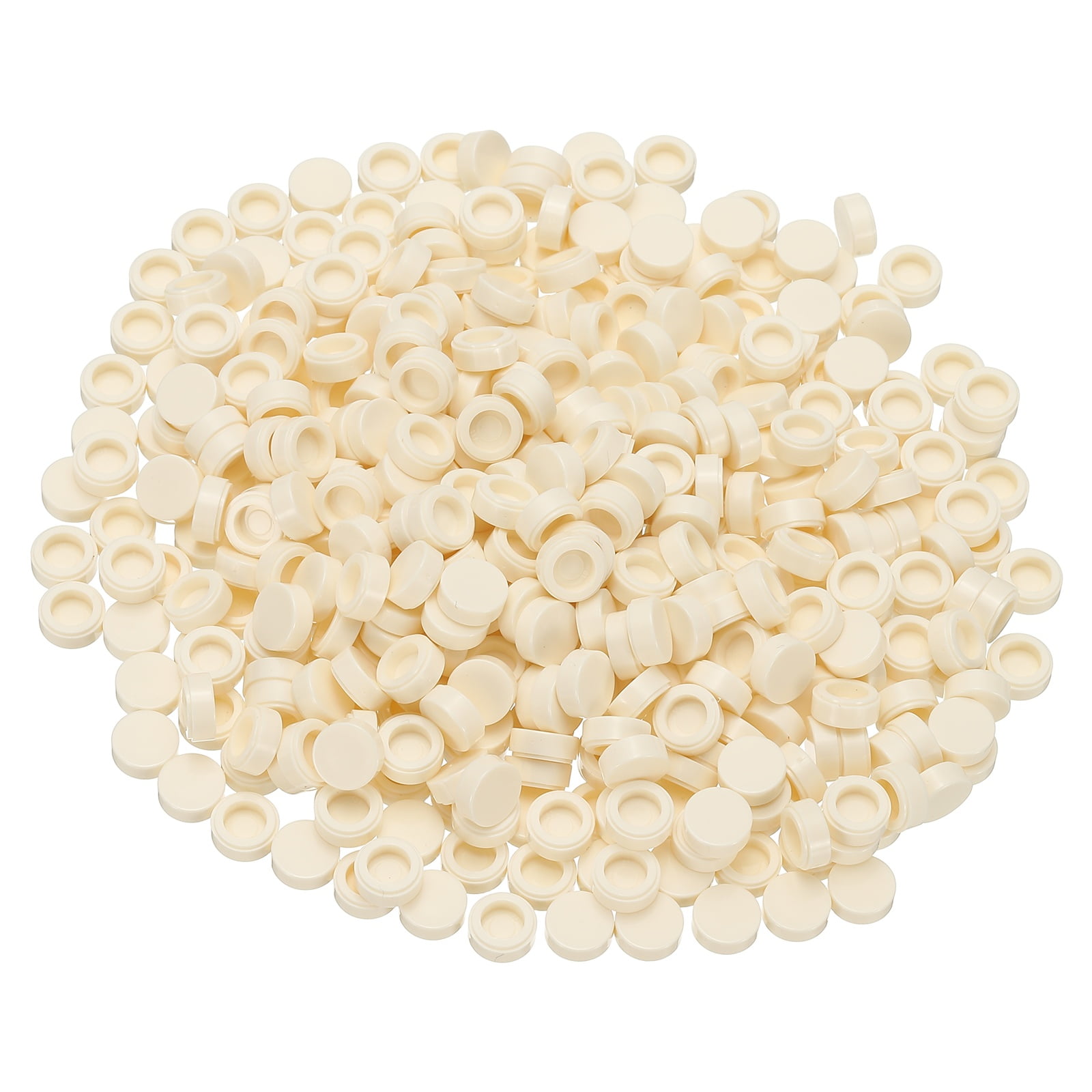 455 Pcs Flat Blocks Bulk, 1x1 Round White Classic Tiles Smooth Surface ...