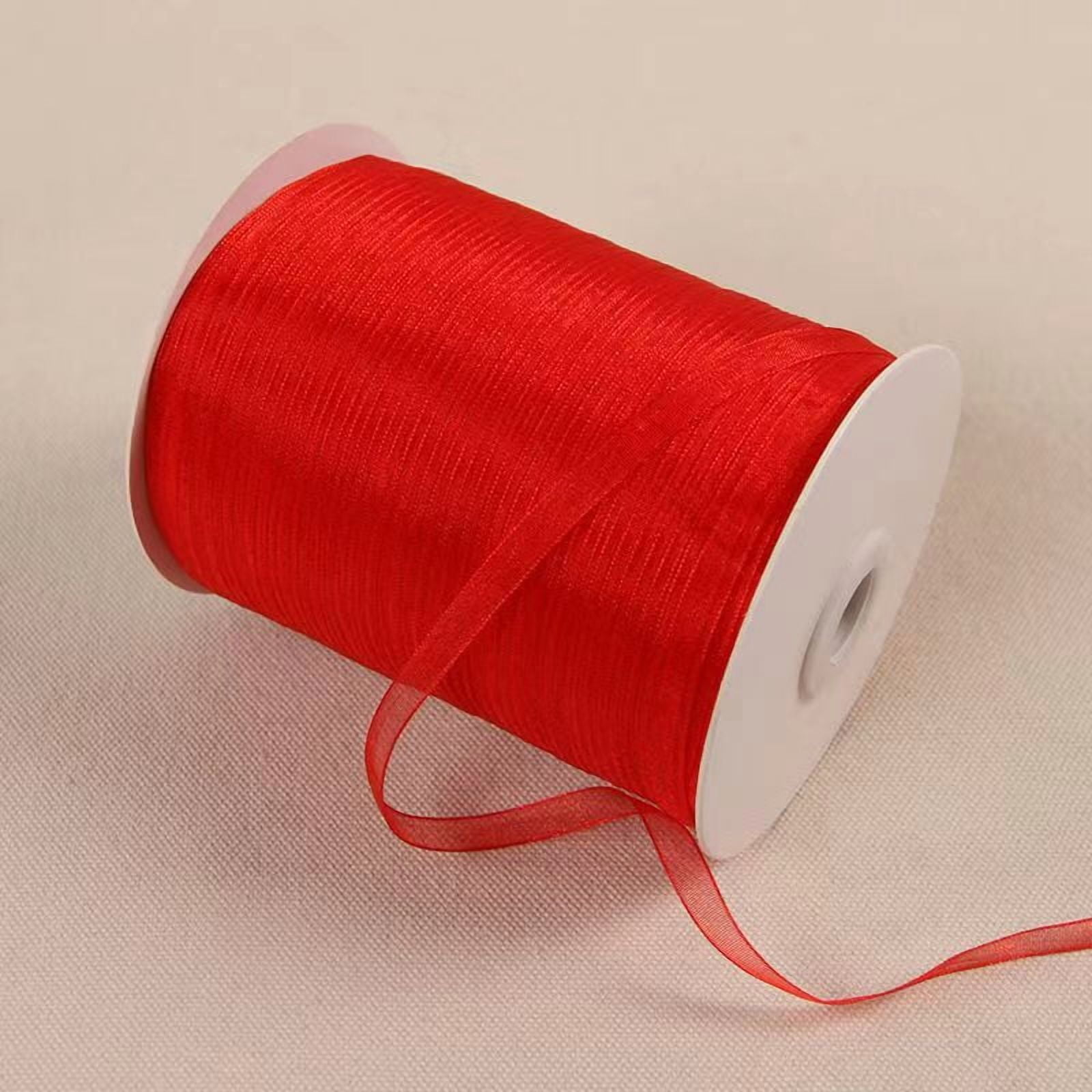 455m Organza Ribbon 0.6cm red Chiffon Sheer Gift Wrapping Ribbons for ...