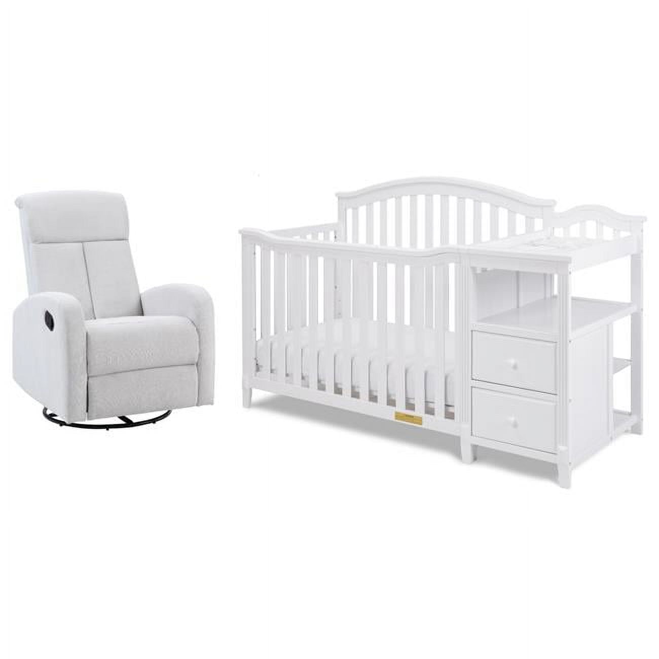 4566W-GR719G 46 x 73 x 30 in. Kali 4-in-1 Convertible Crib & Changer ...
