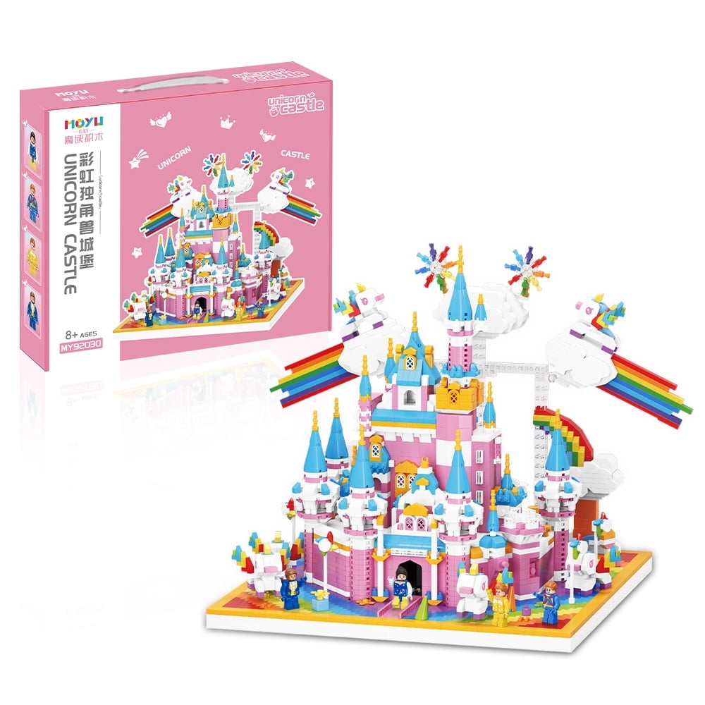 4568PCS Magical Rainbow Unicorn Castle Building Kit Fantasy Land Model ...