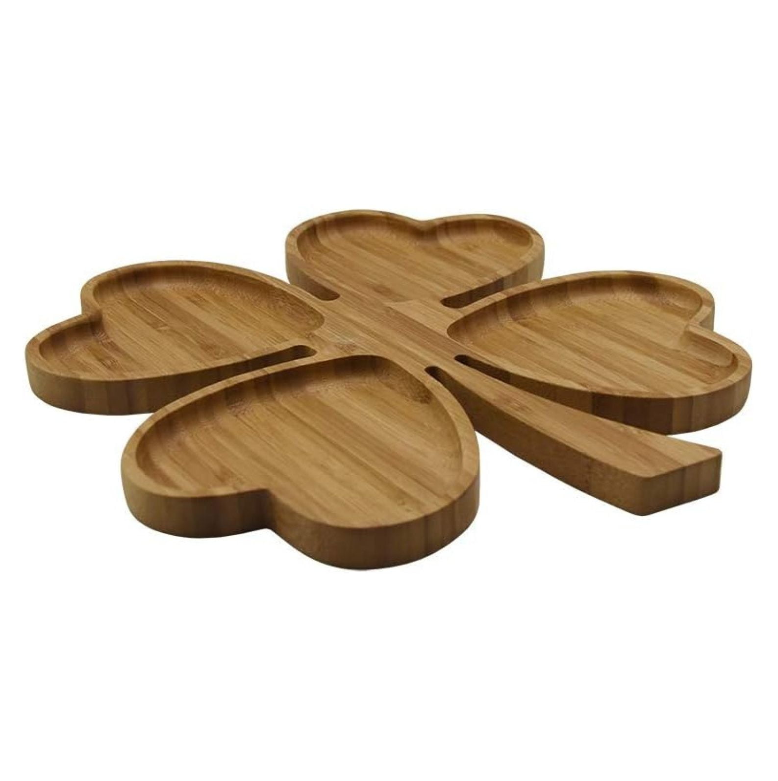 4571, Romantic Heart Shaped Platter Leave Design Wedding Bamboo Fruit ...