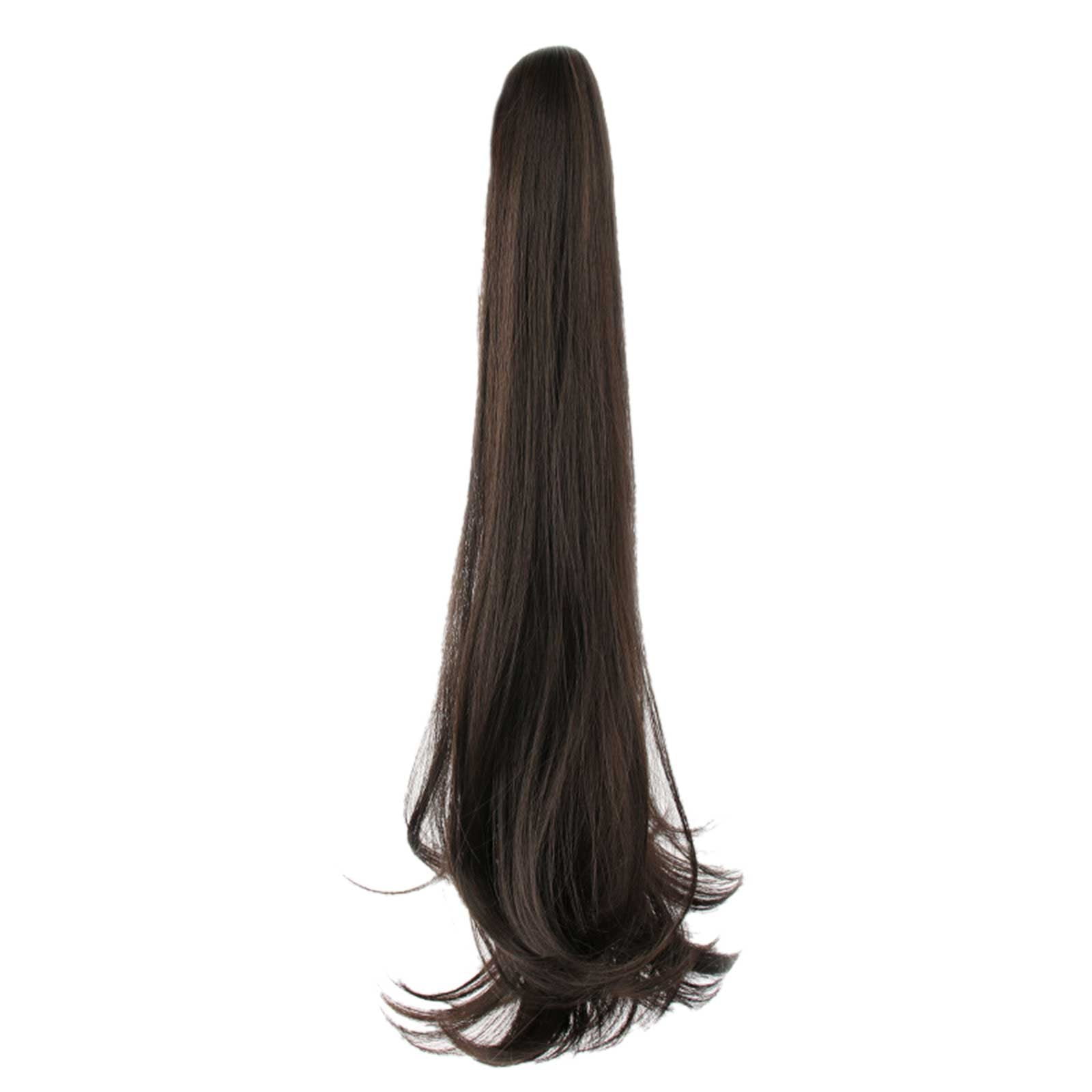 45CM Black Clip Hair Extensions Ponytail Long Straight Hair Hair ...