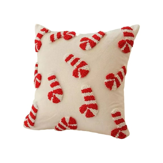 45Cm Christmas Pillow Covers Style A (Reindeer & Candy Cane) Festive ...