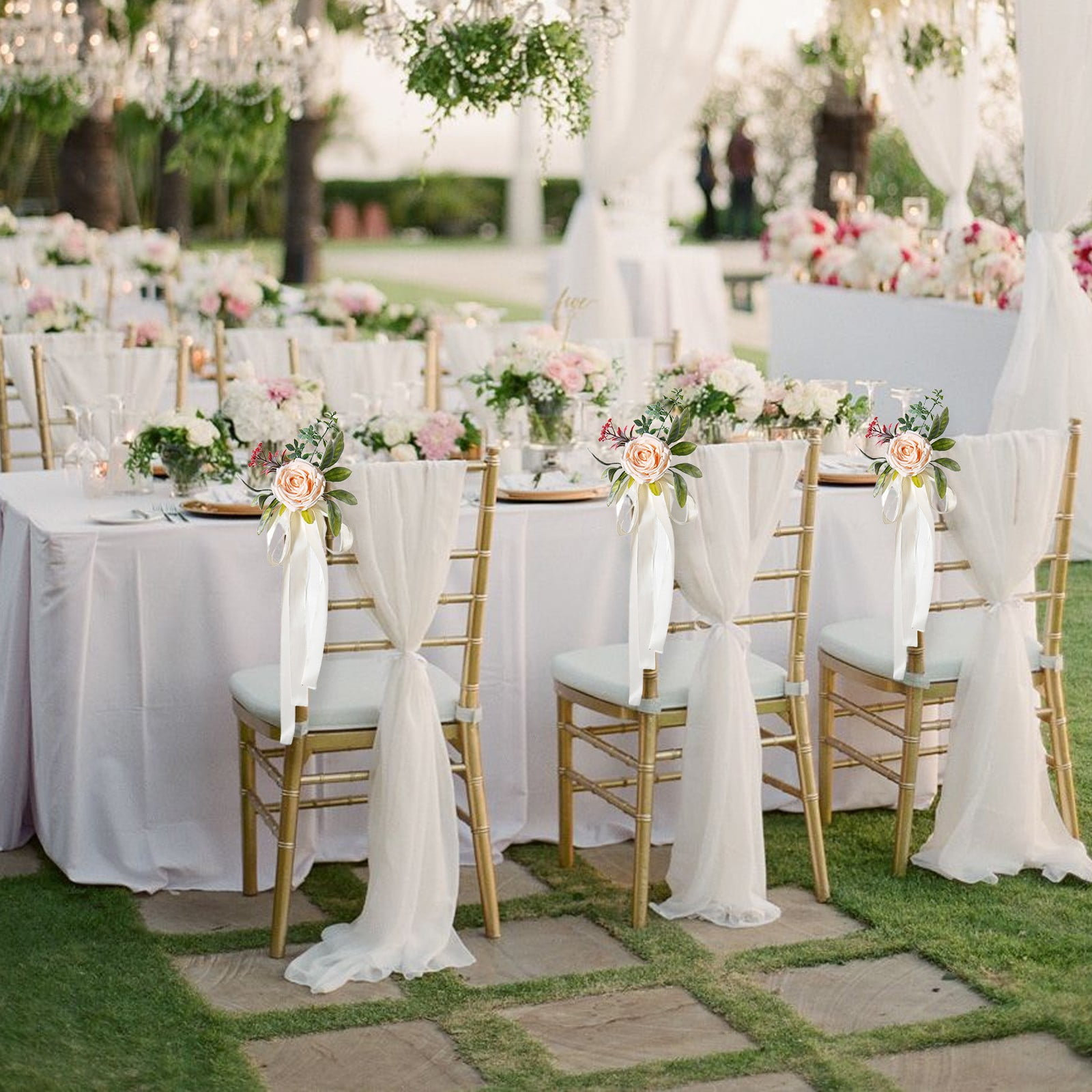 45Cm Long Wedding Decoration Chair Back Ornament * 6 Wedding Chair Back ...