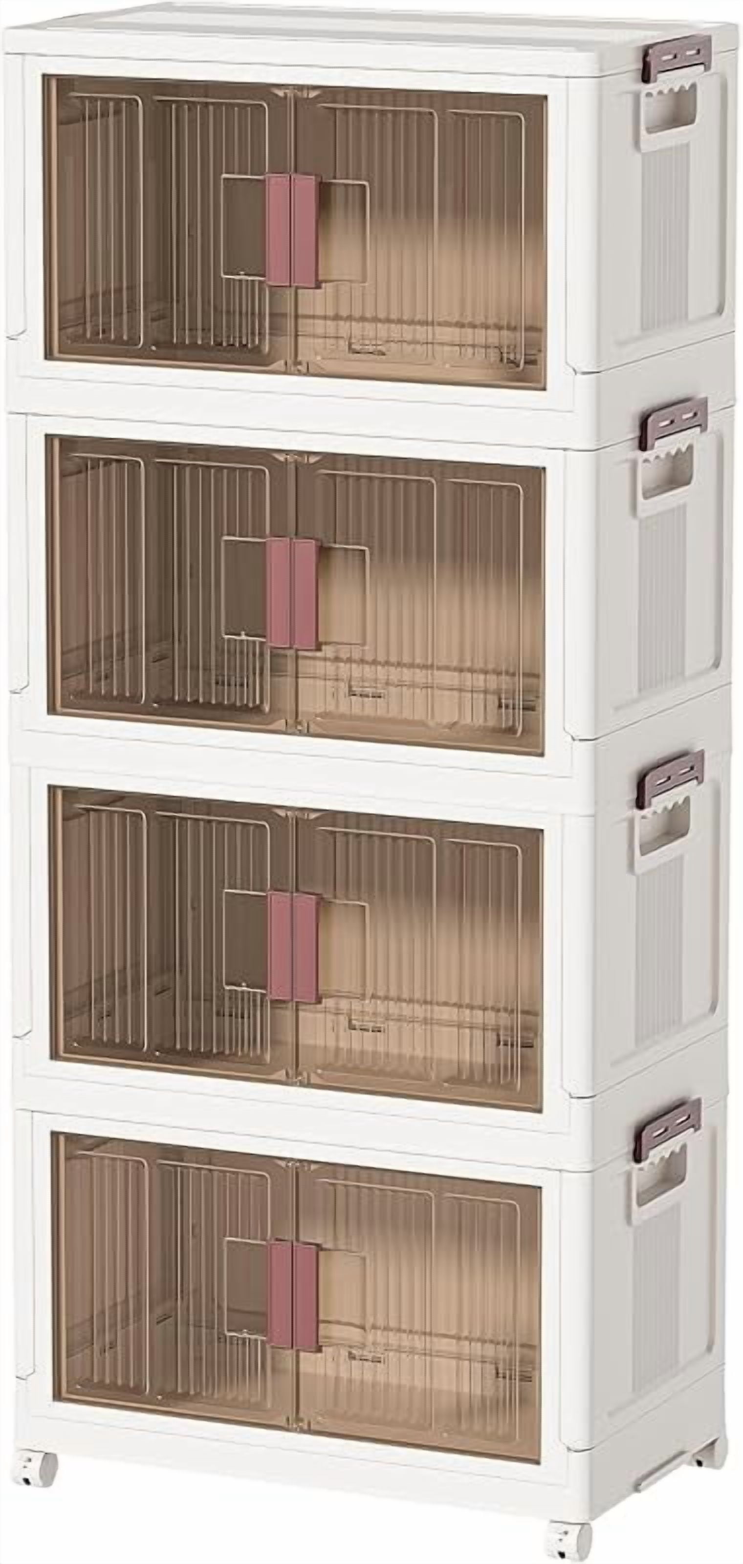 45GAL/180QT 3 tier large stackable storage bins with lid and wheels ...