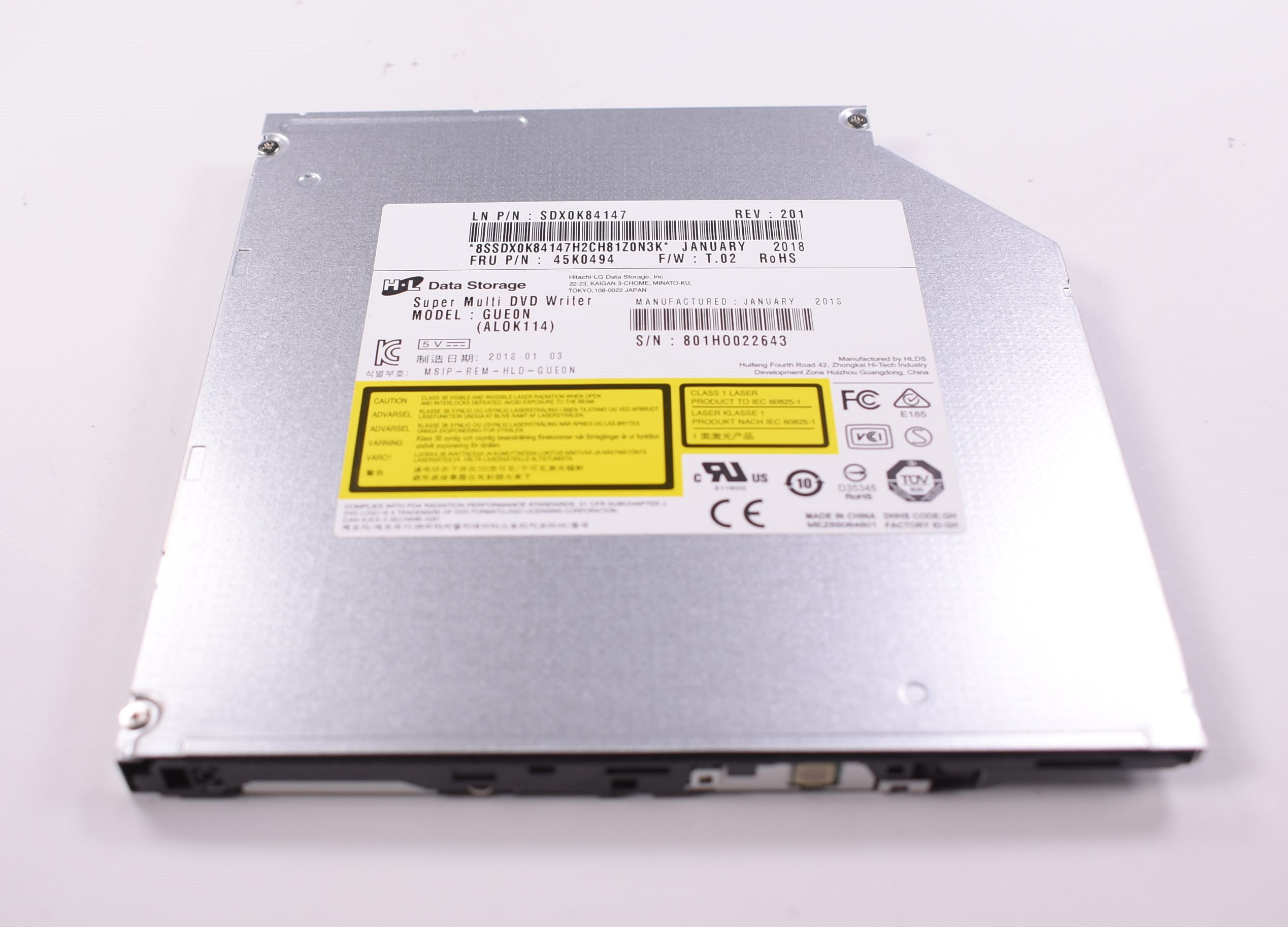 45K0494 Lenovo Dvd Rw Optical Drive No Bezel F0D3000EUS 520-24AST ...