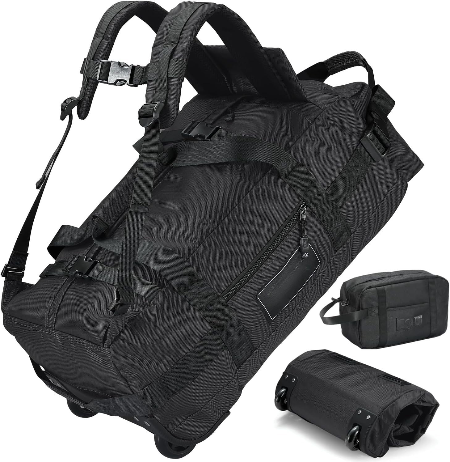 45L Carry- Rolling Duffel Bag with Wheels, Medium Durable Travel Duffle ...