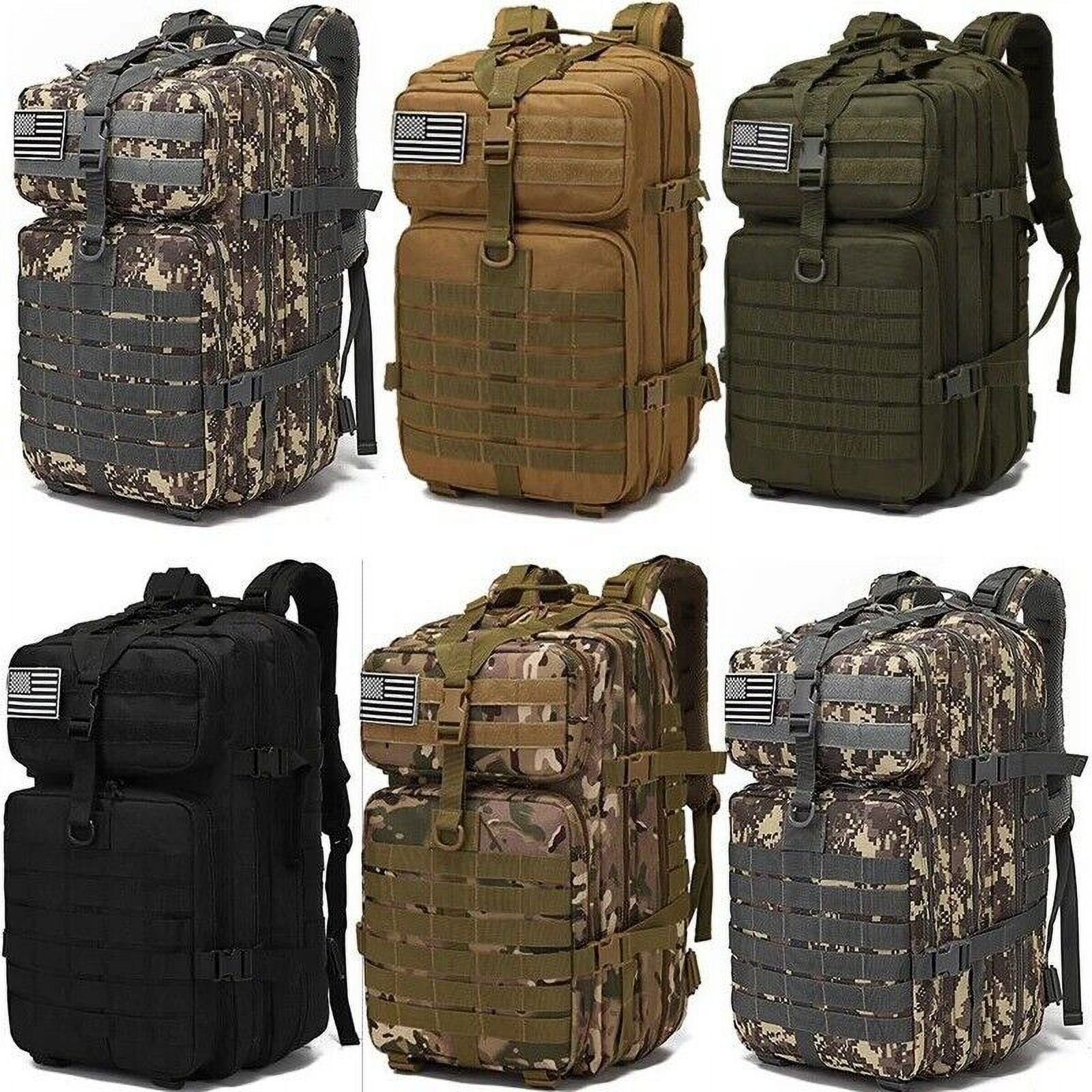 45L Large Military Tactical Backpacks Molle Army Assault Pack 3 Day Bug ...