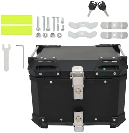 45L Motorcycle Top Tail Box with Mounting Plate Hard Aluminum Alloy ...