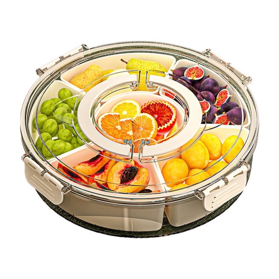 45L Sealed Rotating Vegetable And Fruit Tray With Lid Handle Portable ...