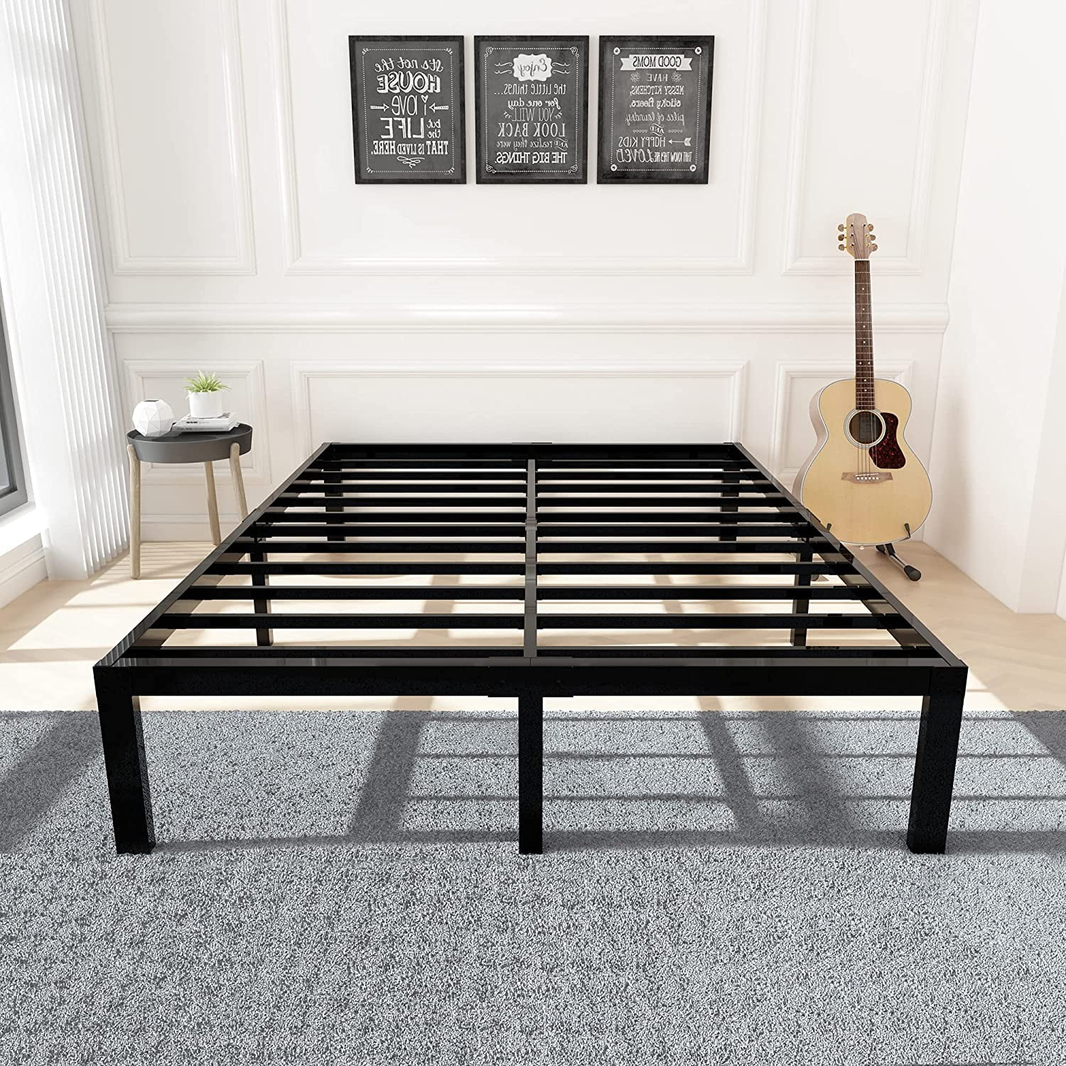 45MinST 3600lbs Heavy Duty Bed Frame,14 Inch Sturdy Steel Slat Mattress ...