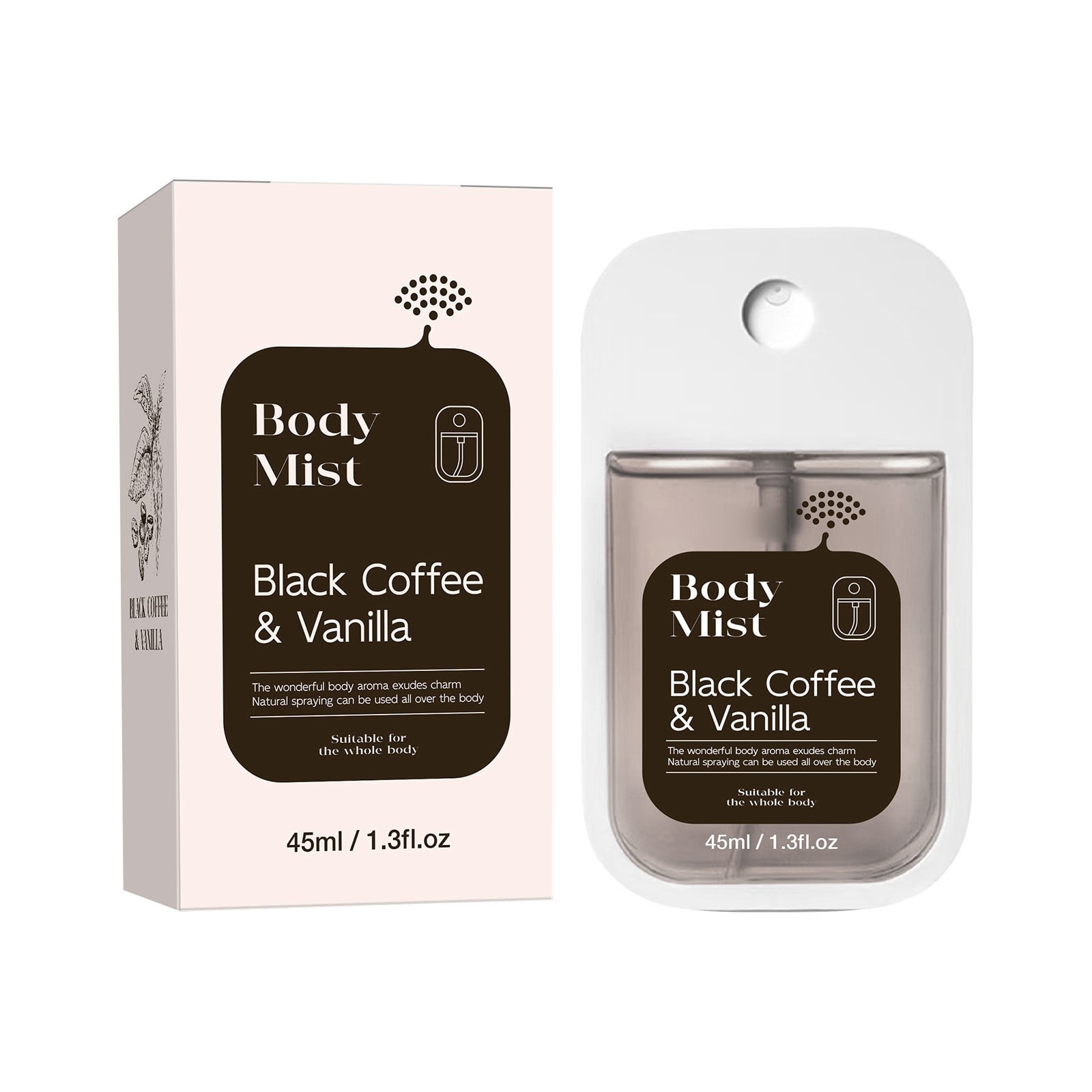 45Ml Black Coffee Body Spray Mature Fragrance Long Lasting Light ...