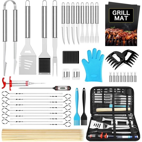 45PCS BBQ Grill Tool Set With Case Stainless BBQ Grill Accessories Kit ...