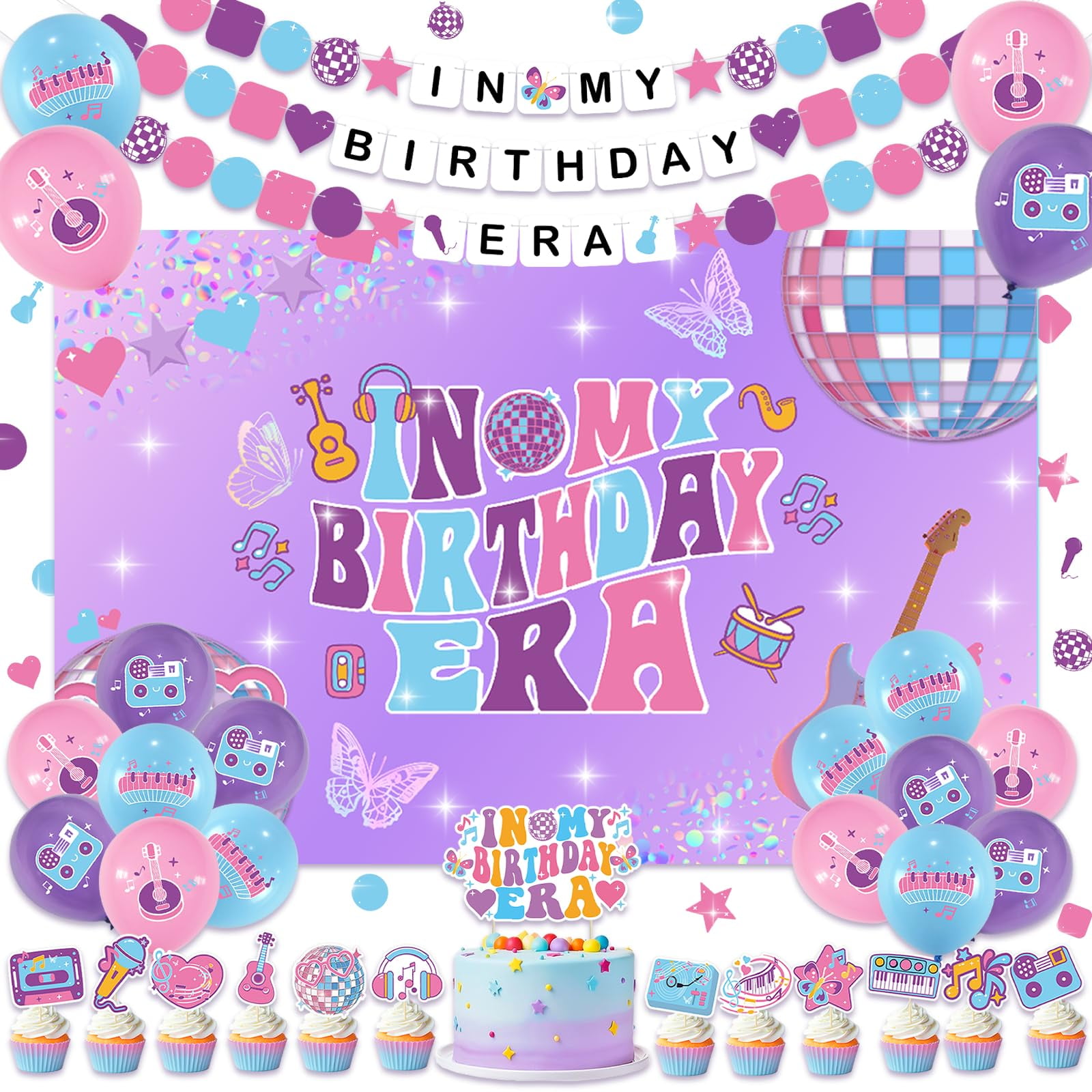 45PCS Music Banner Superstar Birthday for KKS1 Singer Party Pre-strung ...