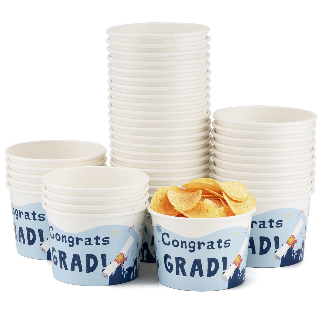 45PCS Snack Bowls, Graduation Party Snack Cups, Disposable Paper ...