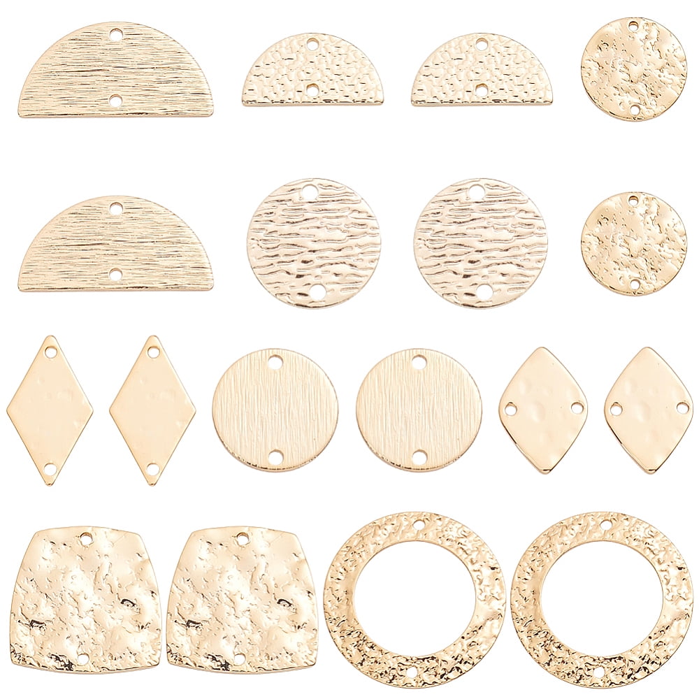 45Pcs 9 Styles Brass Connector Charms Real 18K Gold Plated Long-Lasting ...