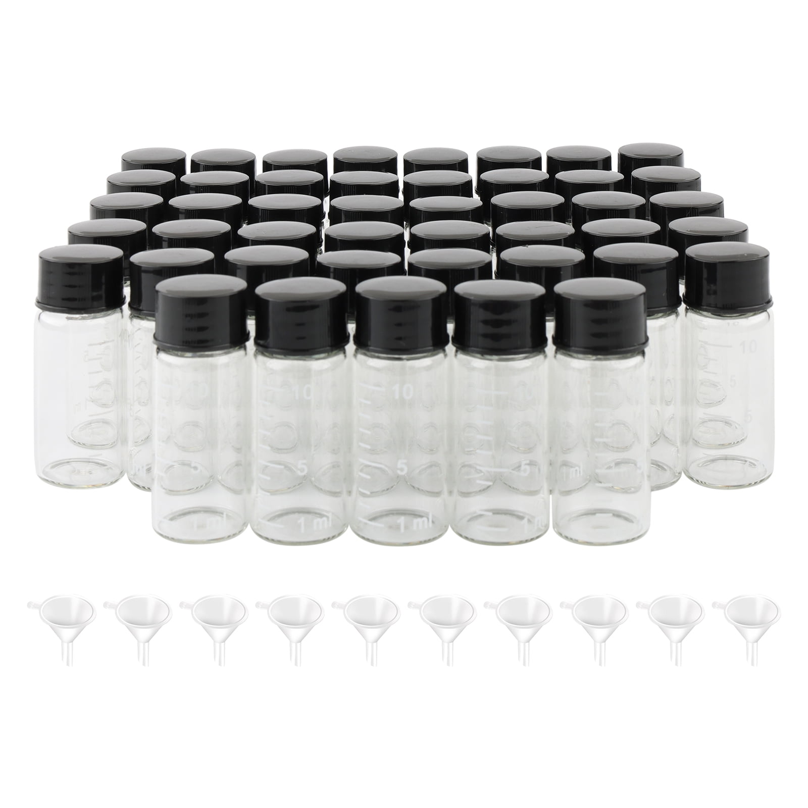 45Pcs Glass Thread Bottles 10ml/ 0.3oz Clear Glass Sample Sampling ...