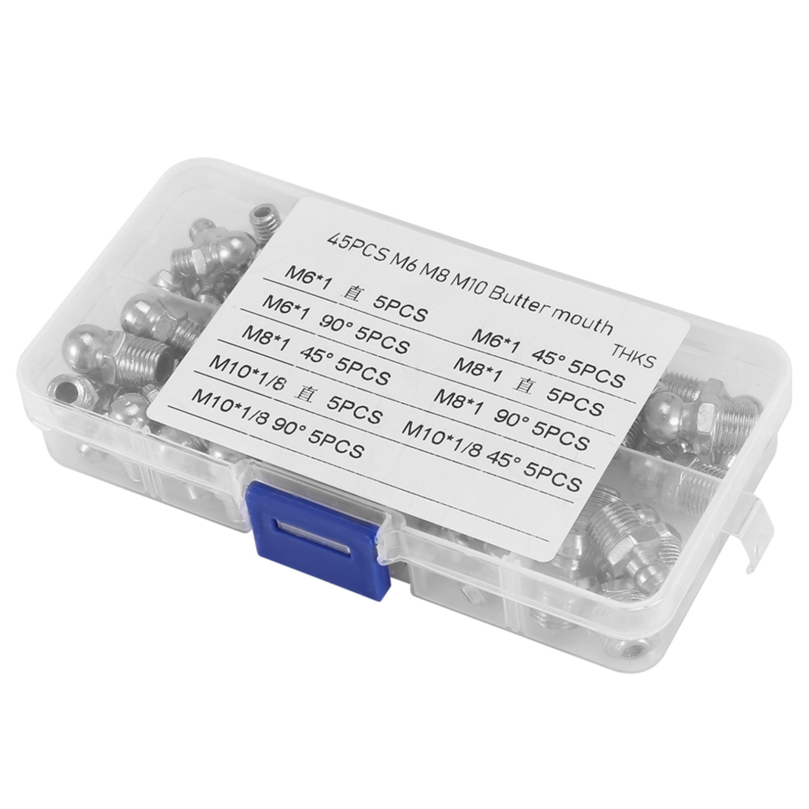 45Pcs M6/M8/M10 Durable Metal Brass Zerk Grease Nipple Fitting ...