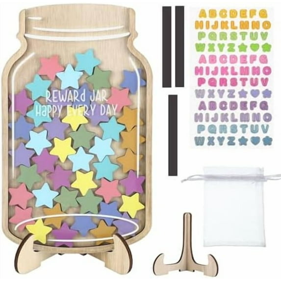 45Pcs Magnetic Reward Jar, Large 9.84 x 5.9“ Star Jar, Reward System ...