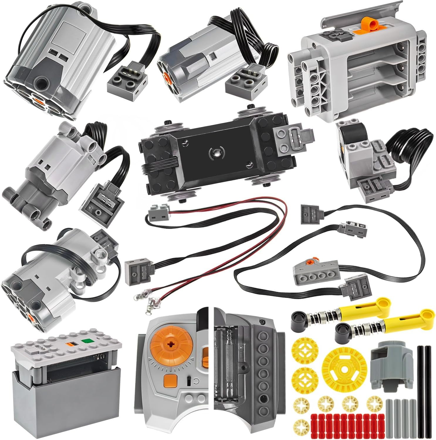 45Pcs Power-Function Technic-Parts Kit M/L/XL/Servo/Train-Motor IR Speed Remote Control Battery ...