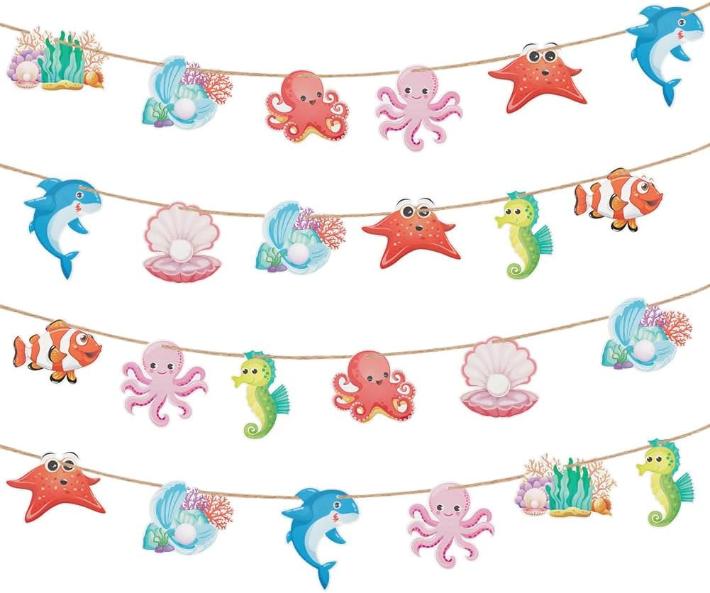 45Pcs Sea Animals Hanging Decorations Ocean Themed Party Table ...