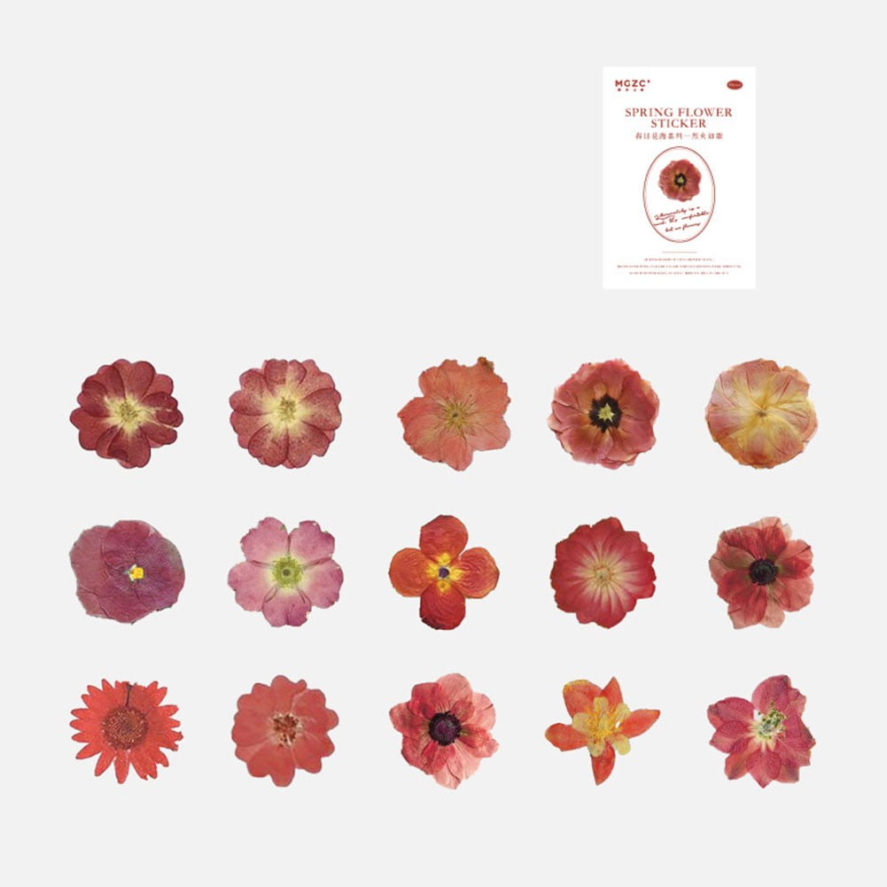 45Pcs Simulated Flower Stickers Diary Deco Craft Scrapbook Aesthetic ...