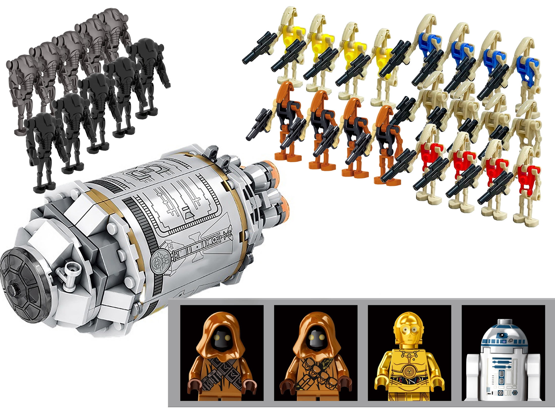 45Pcs Space Wars 1.8Inchs Mini Action Figures Minifigures Battle Droids ...