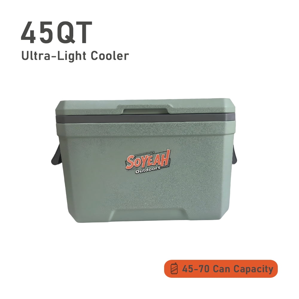 45QT Ultra-Light Hard Cooler - 7lb, 45-70 Can Leakproof Insulated ...