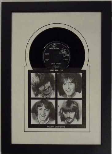 45RPM 6 7/8" inch Vinyl Record and Record Sleeve Frame Featuring White ...