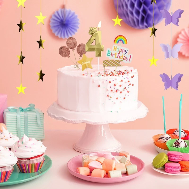 45Th Birthday Golden Crown Digital Candle Birthday Cake Candle ...