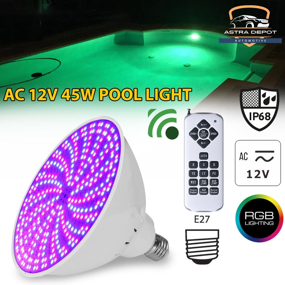 45W 12V RGB LED Color Changing Underwater Inground Swimming Pool Light ...