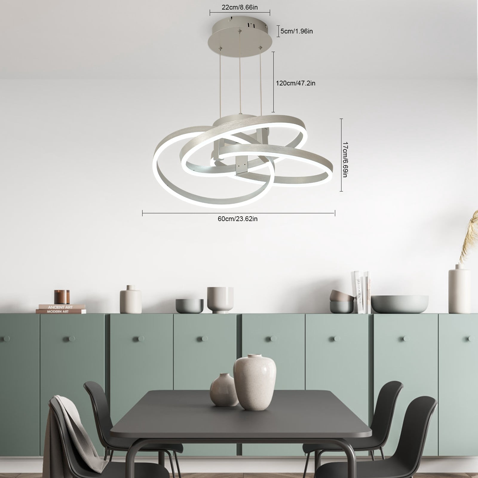 45W 95-265V Modern LED Pendant Lighting Dimmable Ceiling Light Pendant ...
