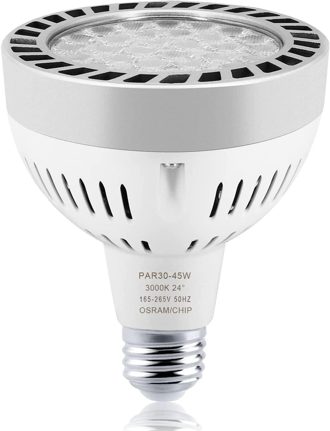 45W PAR30 Ultra Bright LED Flood Light Bulbs, E27 Base LED Spotlight ...