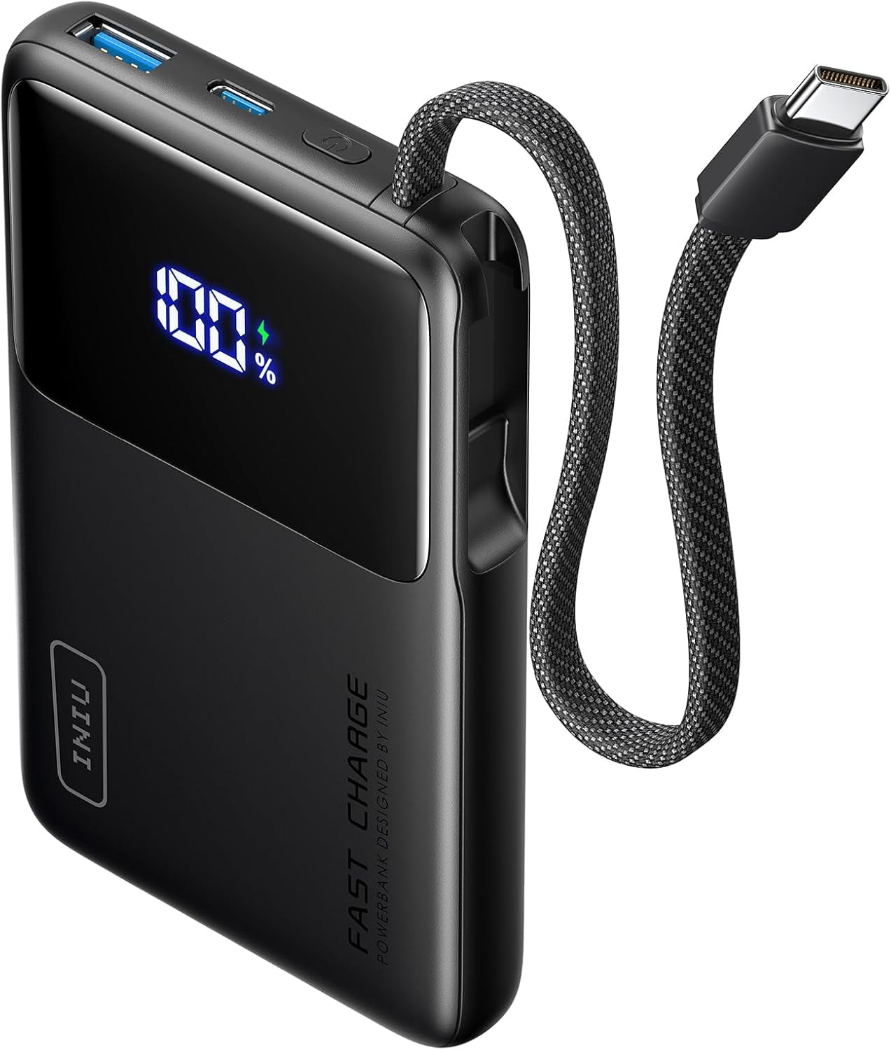 45W Power Bank, Slimmest 10000mAh Portable Charger with Built in USB-C ...