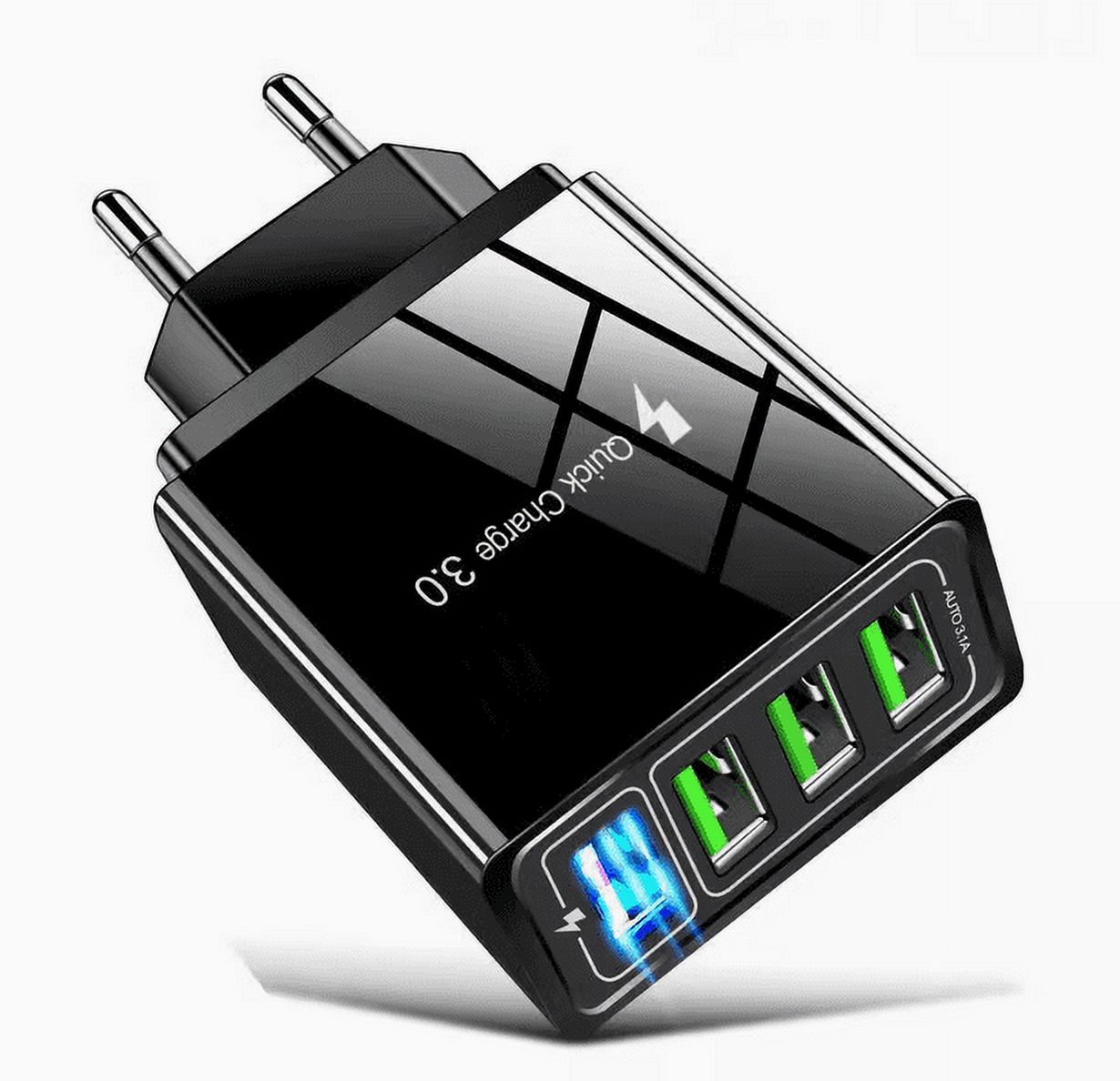 45W QC3.0 USB C Wall Charger,4 Port PD+QC Power Adapter Fast Charging ...