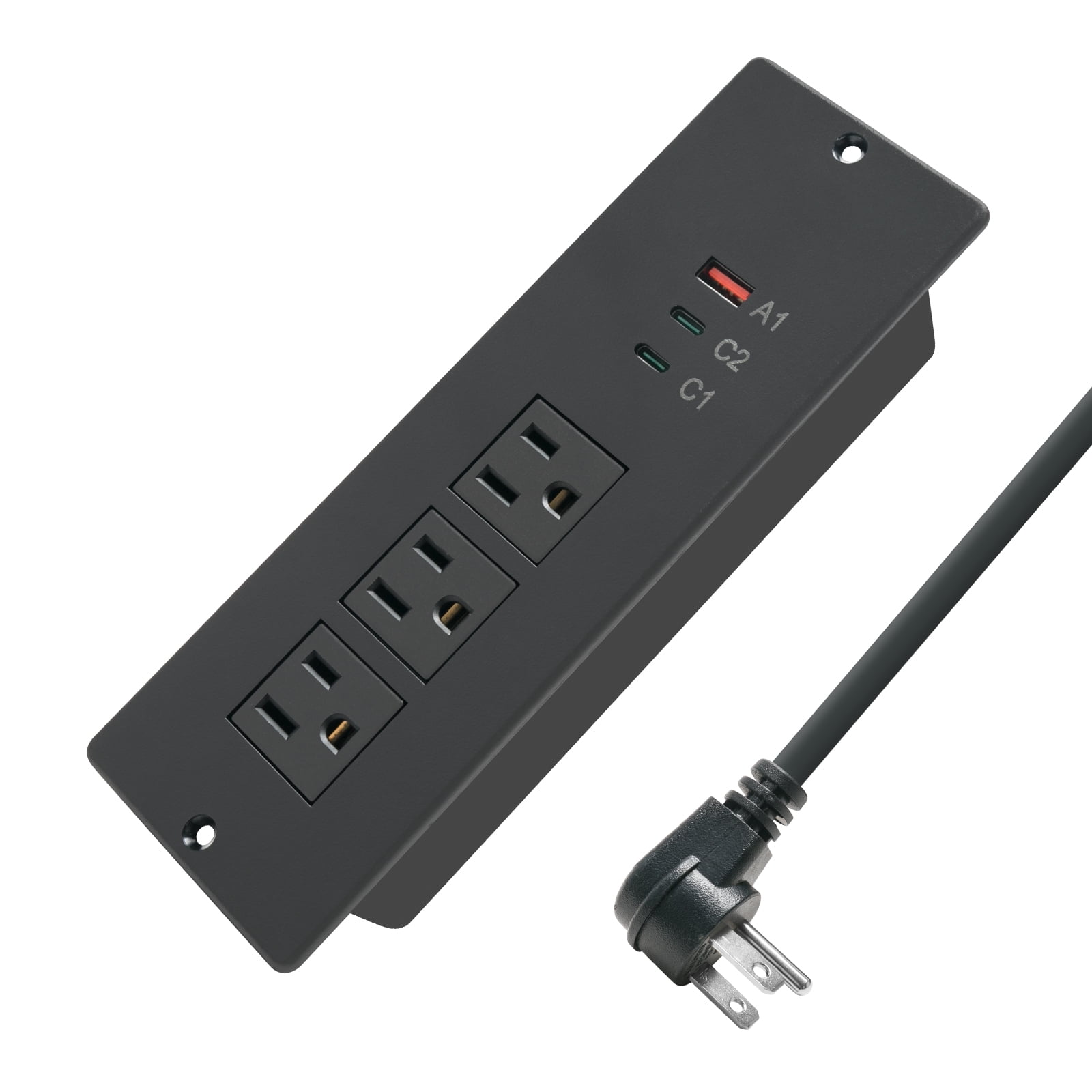 45W Recessed Power Strip USB C for Laptop,Flush Mount Desk Power ...