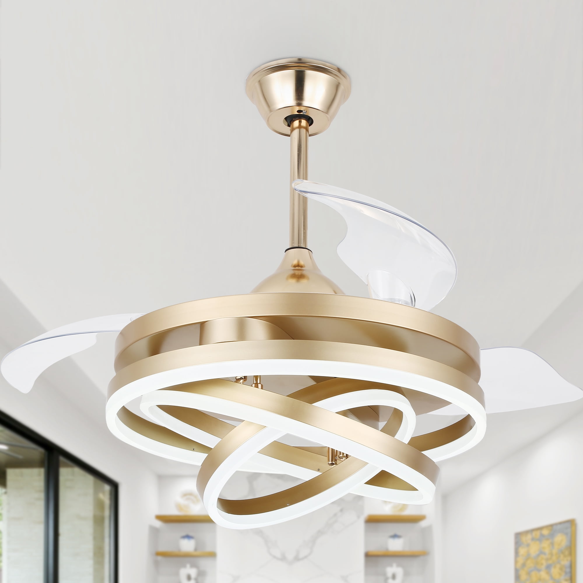 Belladepot 45W 42in LED Ceiling Fan, 6-Speed with Retractable Blades ...