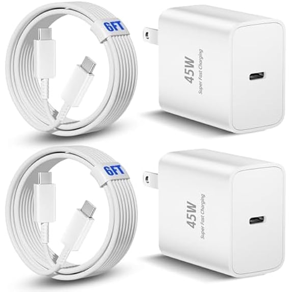 45W for Samsung Phone Charger,2 Pcs Super Fast Charging for iPhone 17 ...