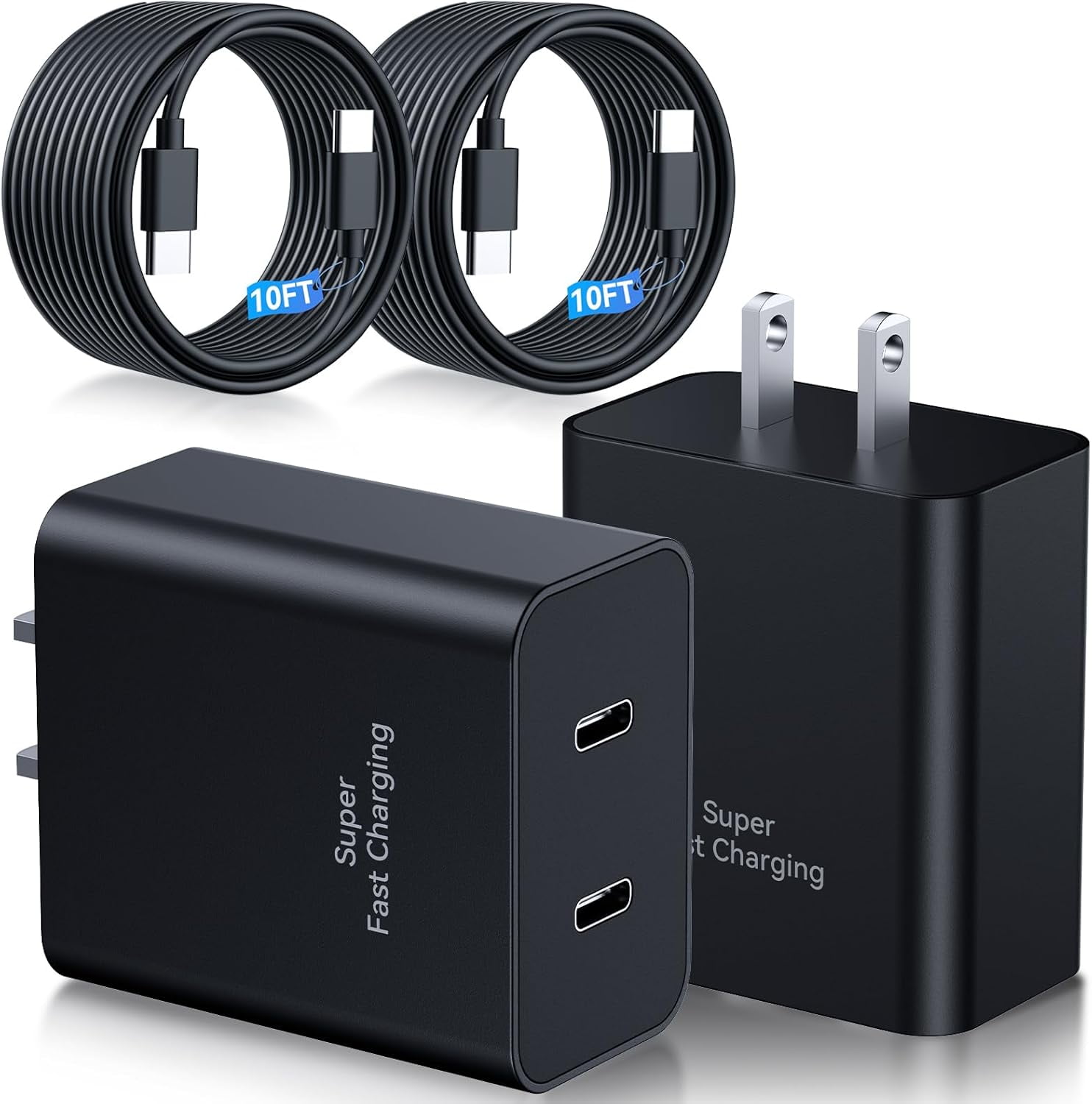 45W Samsung Super Fast Charger,2Pack Dual Port USB C Samsung Charger ...