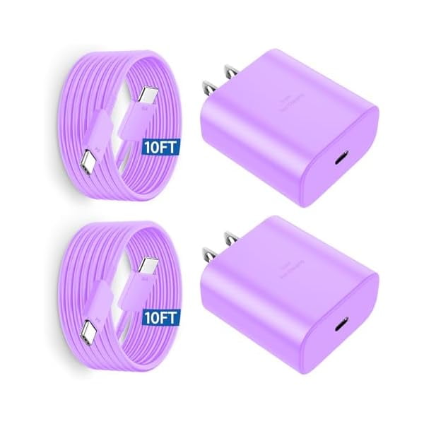 45W Samsung USB-C Super Fast Charger Type C 10FT C Charger Cable Fast ...