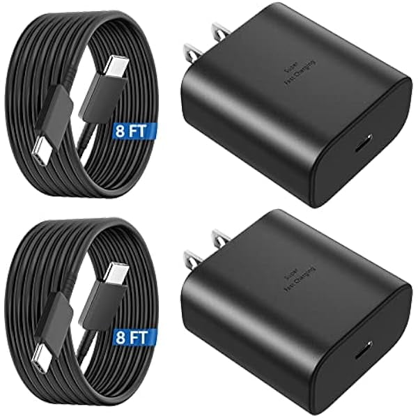 45W Samsung USB-C Super Fast Charger Type C 8FT C Charger Cable Fast ...