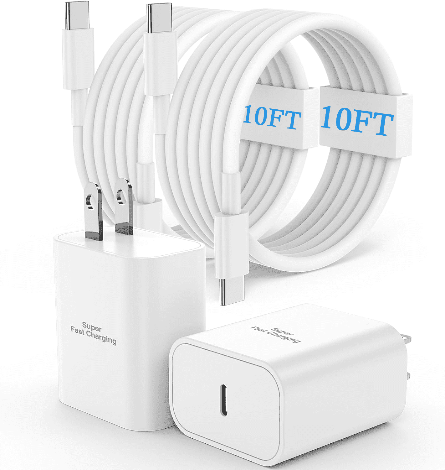 2-pack 45W USBC Fast Charger,10ft Type C Charger Fast Charging Cable ...